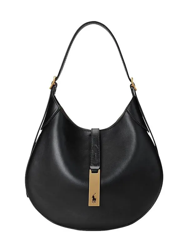 Polo Ralph Lauren Polo Id Leather Small Shoulder Bag - Black/gold