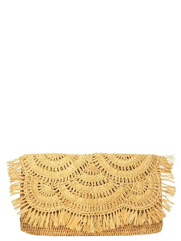 Mar Y Sol Giselle Small Raffia Clutch - Natural