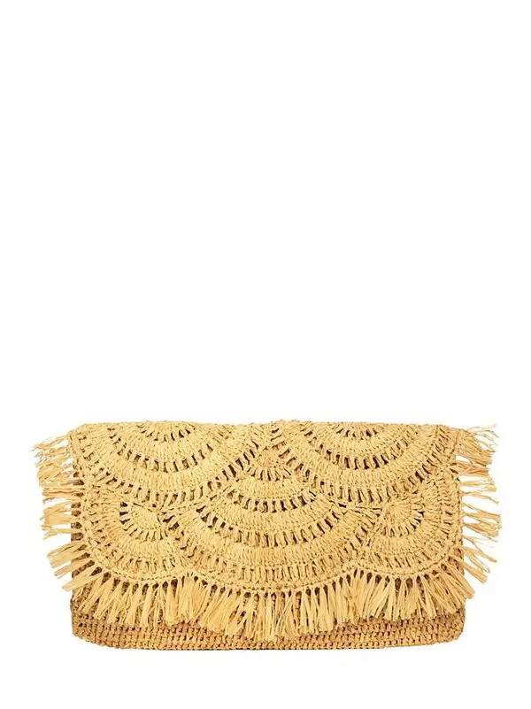 Mar Y Sol Giselle Small Raffia Clutch - Natural