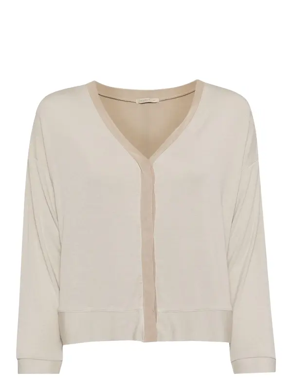 Transit Concealed Front-fastening Cardigan - Neutrals