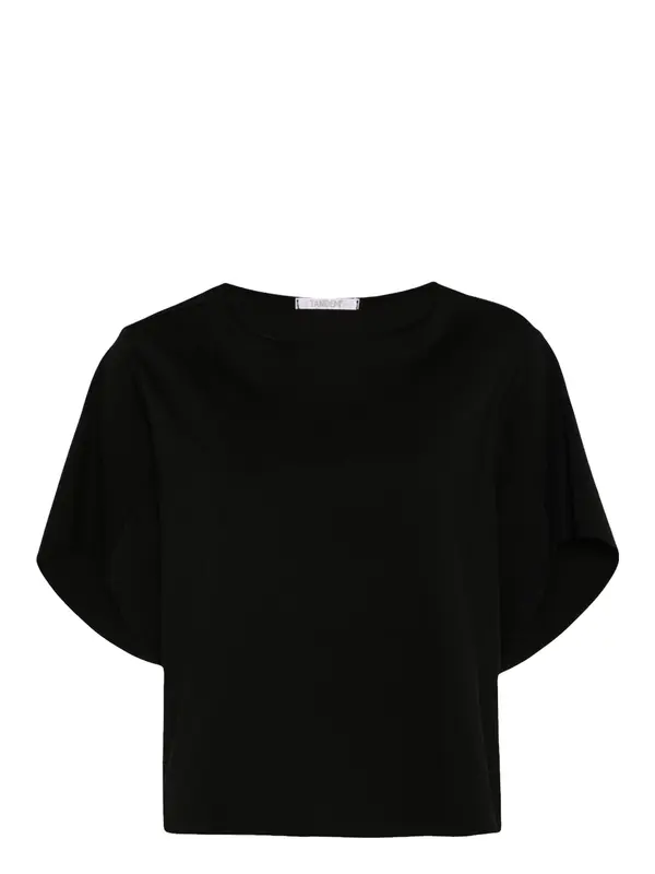 Transit Boat-neck Short-sleeved T-shirt - Black