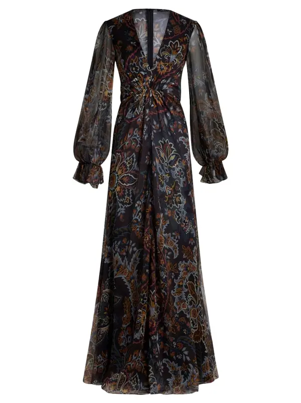 Etro Paisley Printed Silk Dress - Black