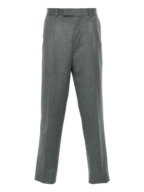 Zegna Slim-cut Wool Trousers - Grey