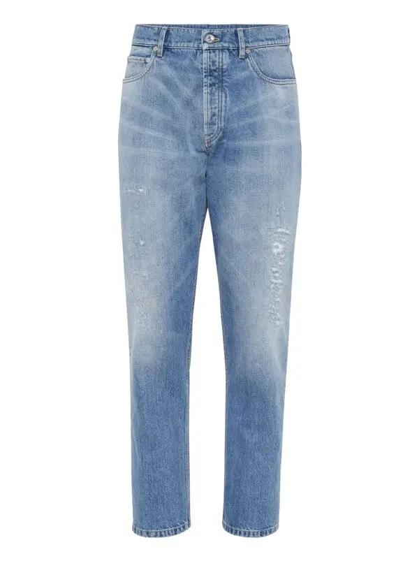Brunello Cucinelli Mid-rise Slim-fit Jeans - Blue
