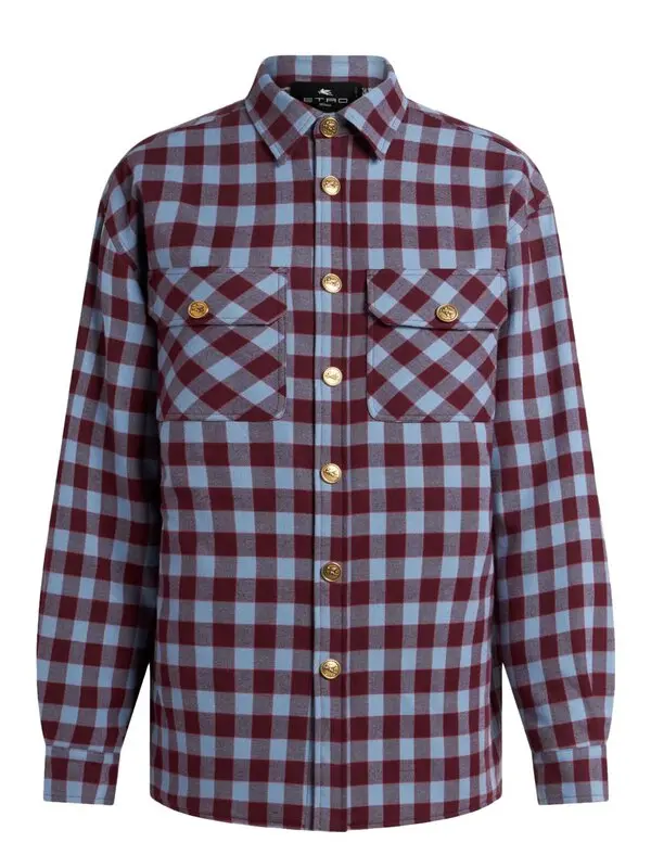 Etro Padded Check Jacquard Shirt - Red
