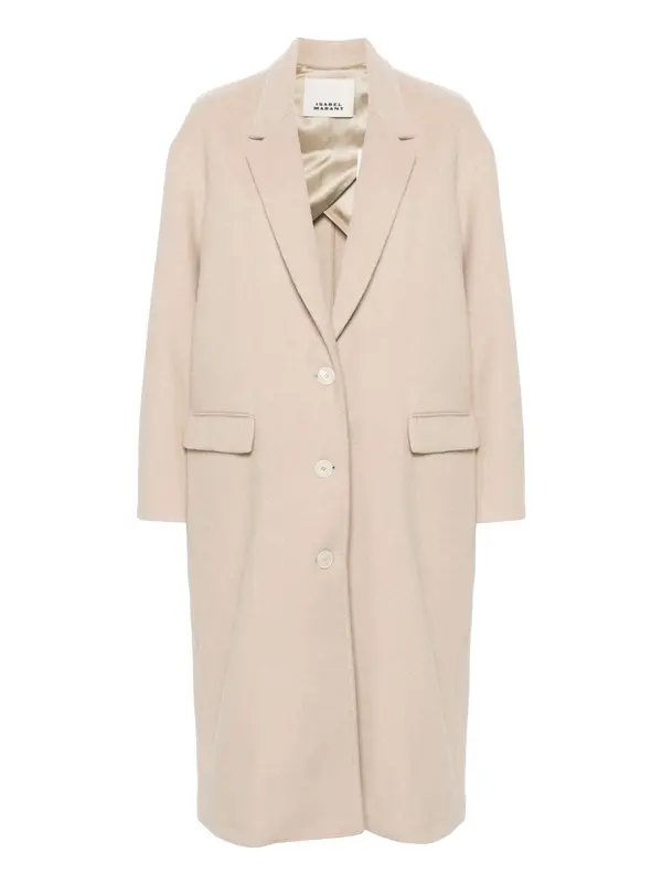 Isabel Marant Efezia Single-breasted Maxi Coat - Neutrals
