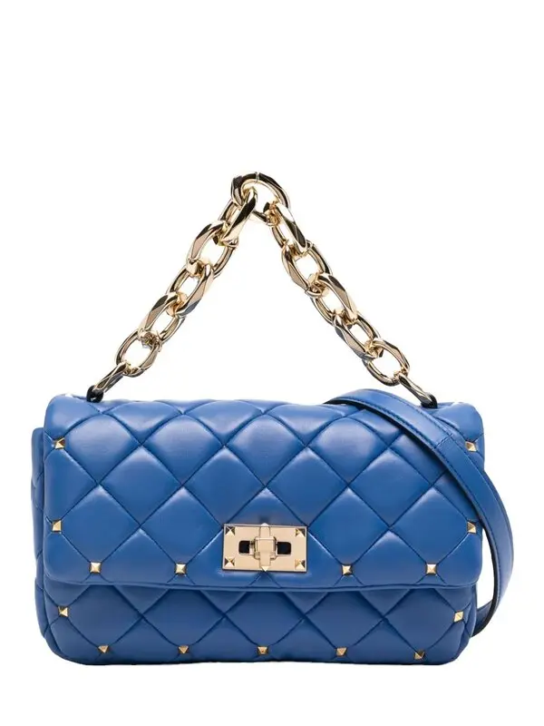 Valentino Garavani Rockstud Spike Shoulder Bag - Blue
