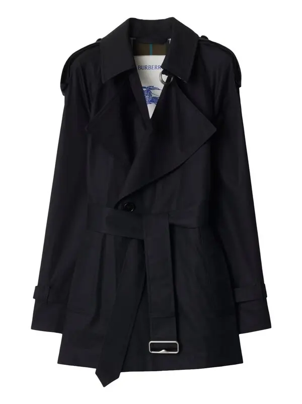 Burberry Gabardine-weave Trench Jacket - Black