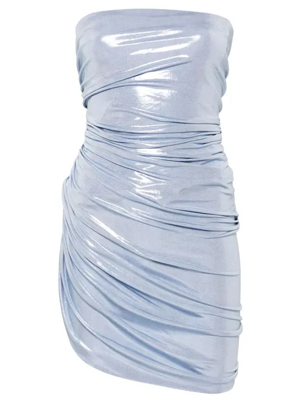 Norma Kamali Diana Lamé Mini Dress - Blue