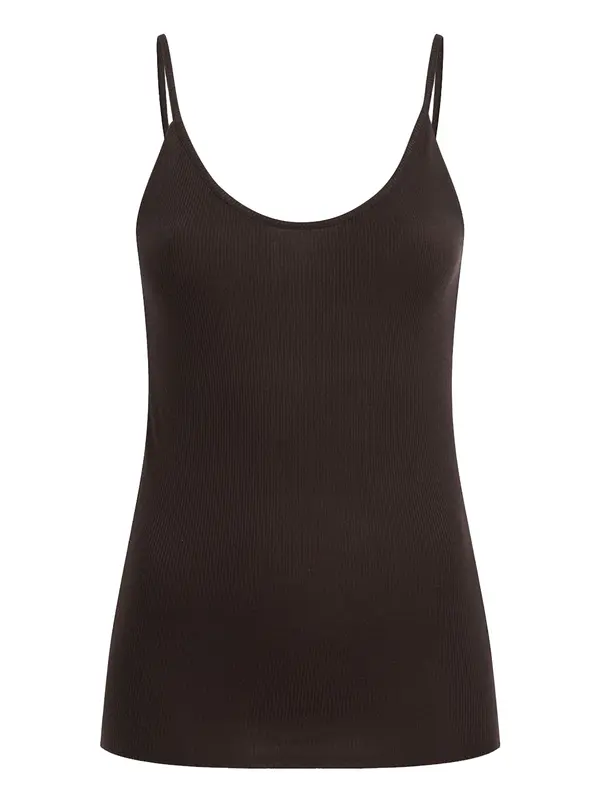 Khaite Fine-ribbed Tank Top - Brown