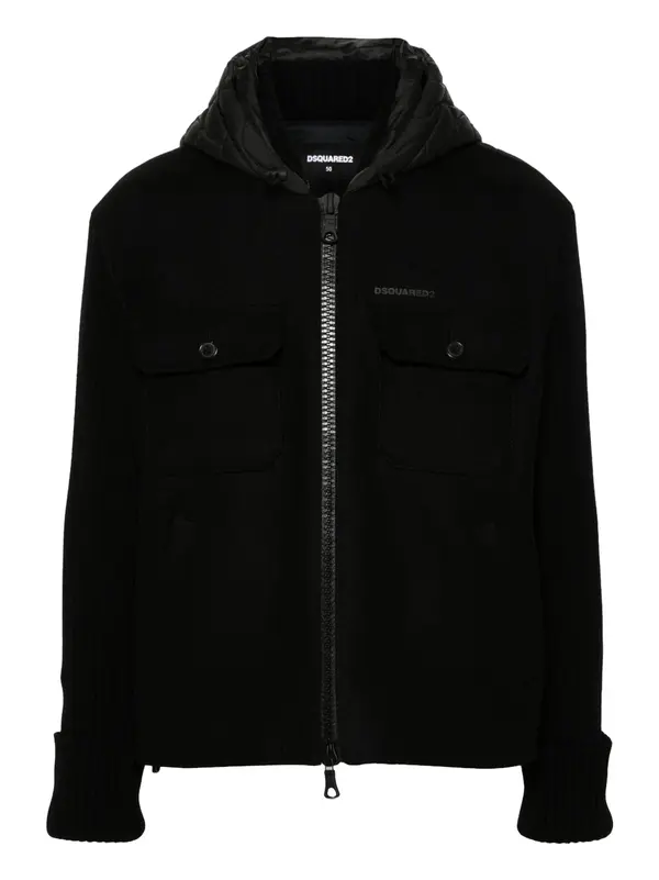 Dsquared2 Contrast-panel Hooded Jacket - Black