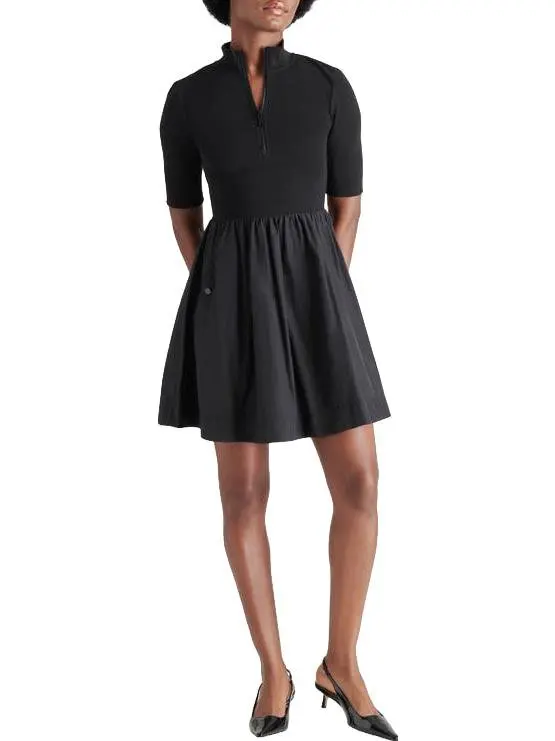 Steve Madden Berlina Mixed Media Dress - Black