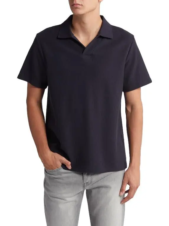 FRAME Jacquard Polo - Dark Navy
