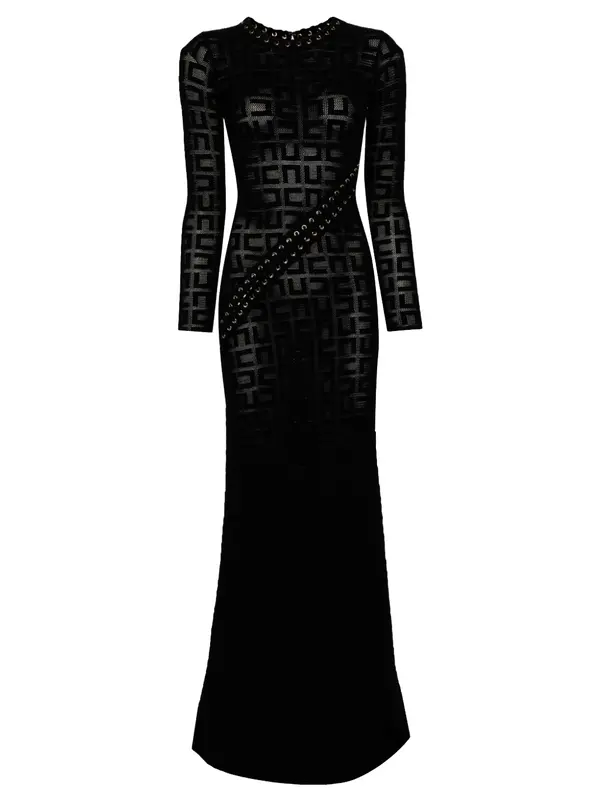 Elisabetta Franchi Logo-embroidered Maxi Dress - Black