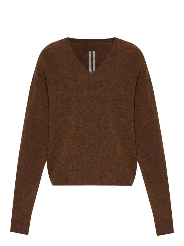 Rick Owens V-neck Long Sleeve Jumper - Brown