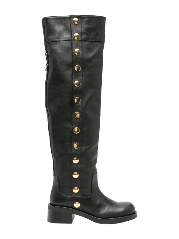 Moschino 50mm Stud-embellished Over-the-knee Boots - Black