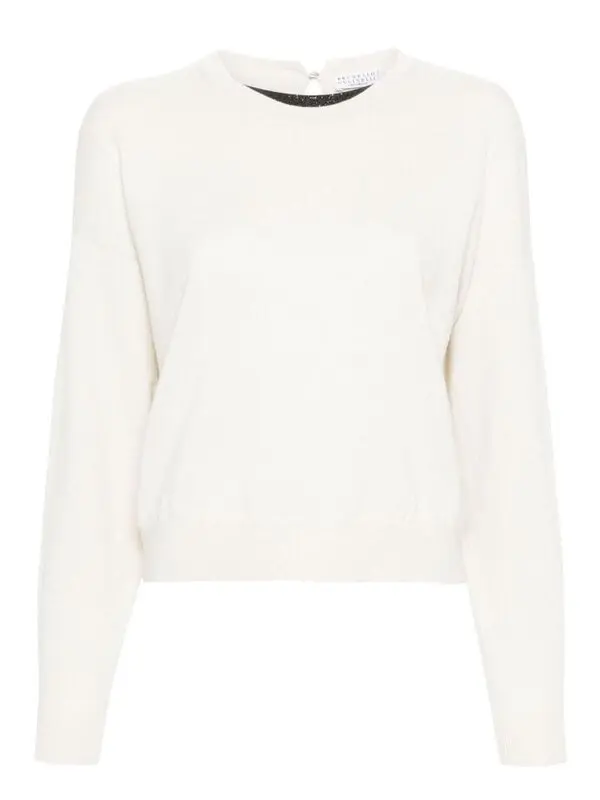 Brunello Cucinelli Monili Chain Cashmere Jumper - Neutrals