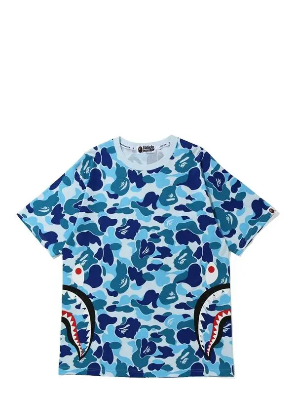 A BATHING APE Abc Camo Side Shark Tee Shirt - Blue