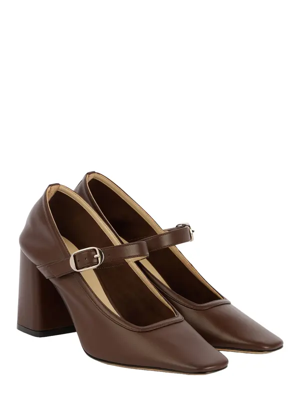 Le Monde Beryl 80 Leather Mary Jane Pumps - Brown