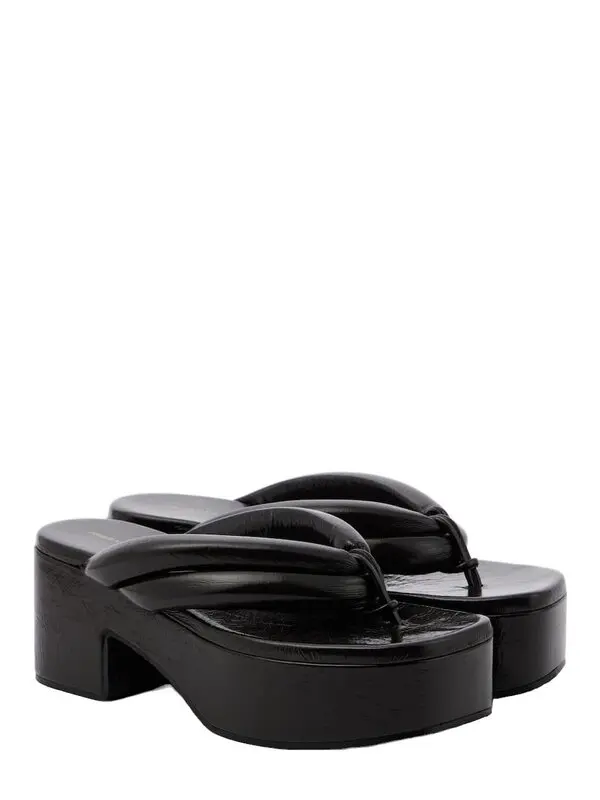 Dries Van Noten Leather Platform Sandals - Brown