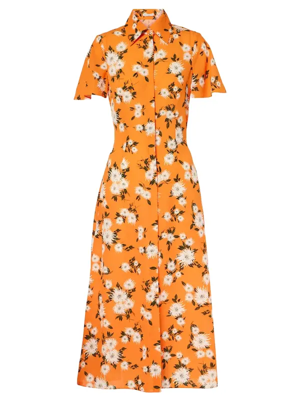 EMILIA WICKSTEAD Florencia Floral Shirtdress - Orange