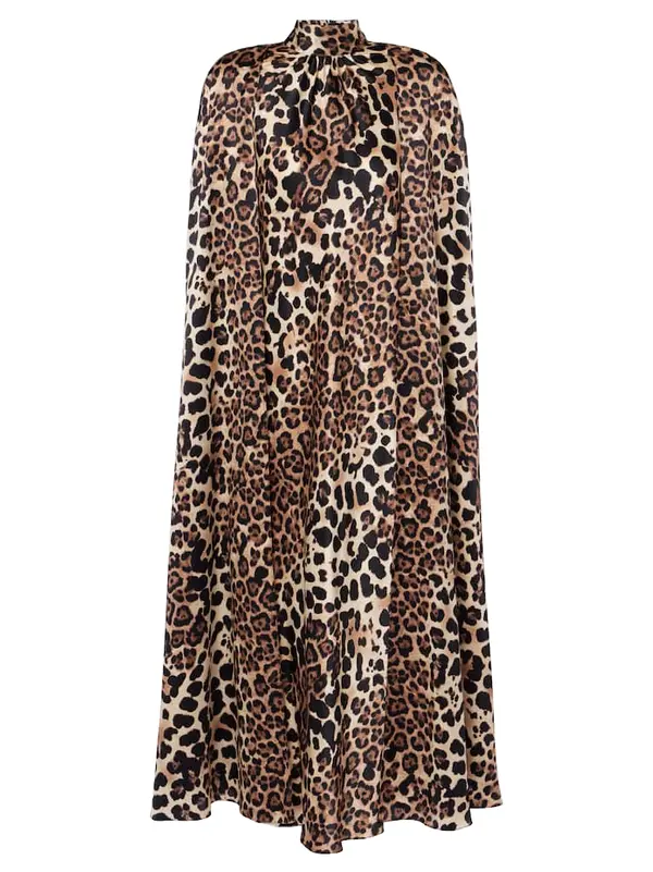 RODARTE Leopard-print Silk Charmeuse Gown - Multicoloured