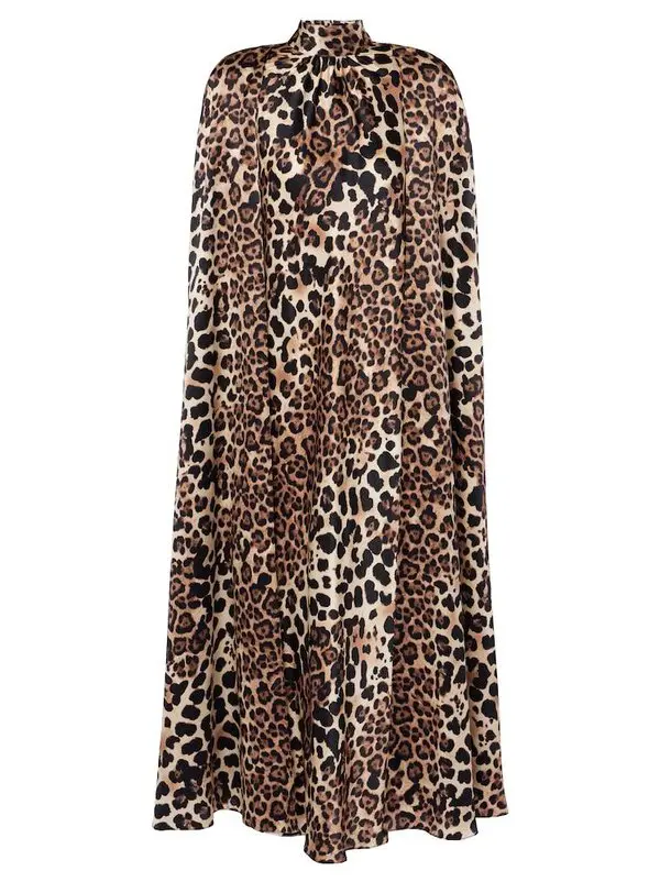 RODARTE Leopard-print Silk Charmeuse Gown - Multicoloured