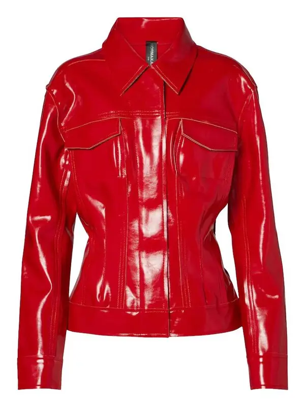 Norma Kamali Faux Leather Jacket - Red