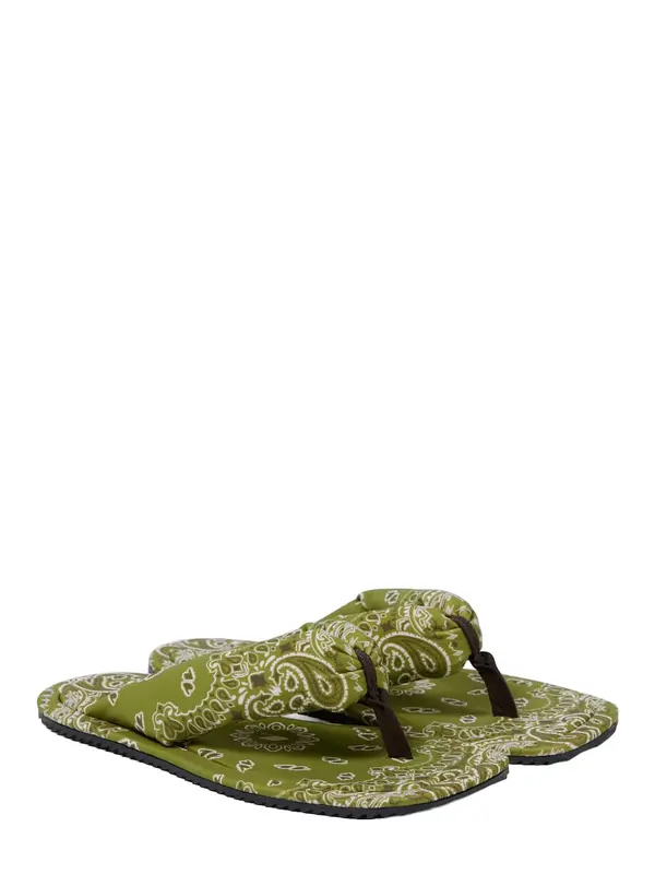 Attico Indie Bandana Thong Sandals - Green