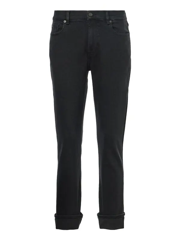 7 For All Mankind Relaxed Skinny Low-rise Jeans - Black