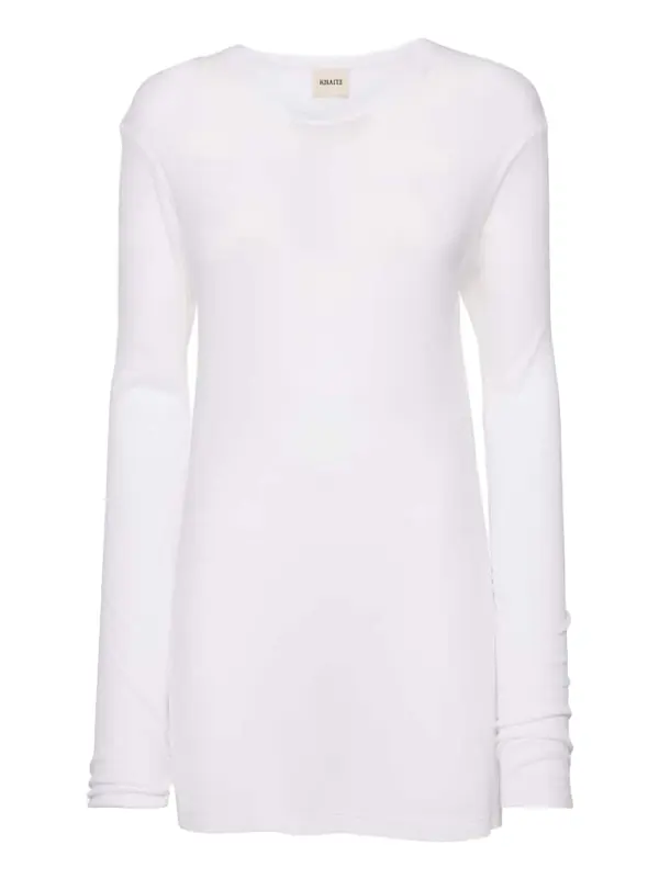 Khaite Morton Ribbed Knit Top - White
