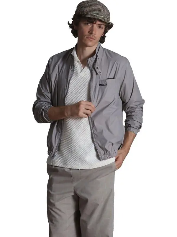 MEMBERS ONLY Packable Windbreaker Jacket - Light Grey