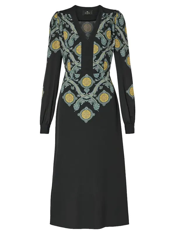 Etro Printed Midi Dress - Black