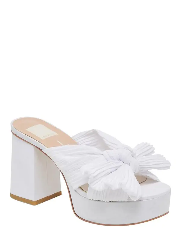 Dolce Vita Blare Platform Slide Sandal - White Satin