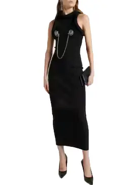 Jean Paul Gaultier 3d Embellished Maxi Dress - Black