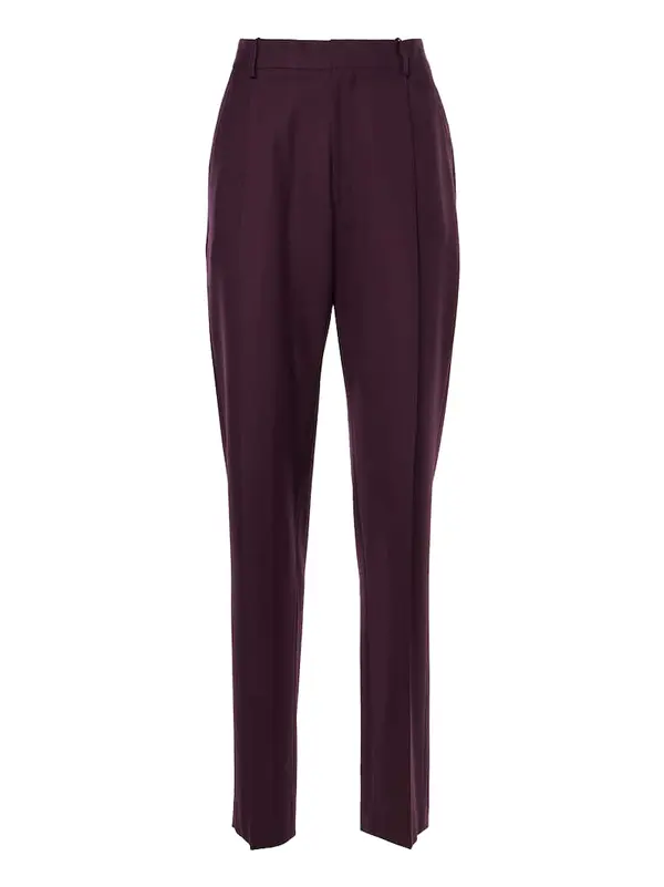 Victoria Beckham Asymmetric Wool-blend Chinos - Brown