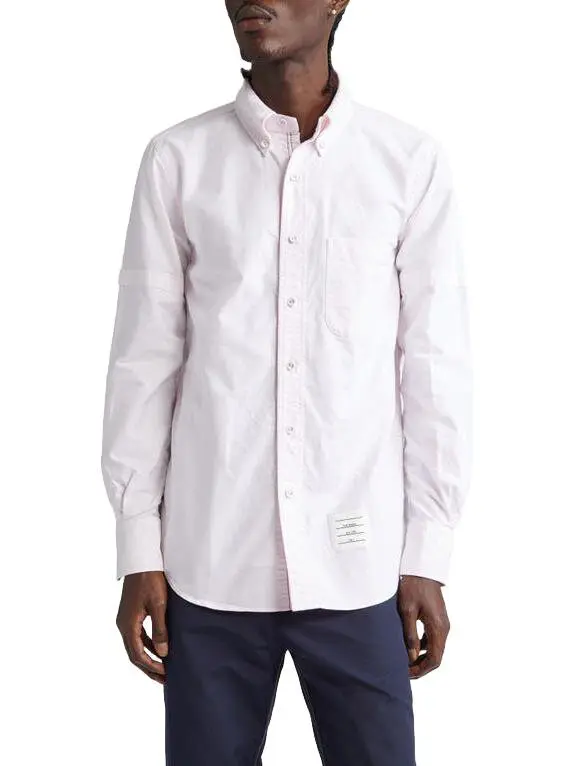 Thom Browne Straight Fit Cotton Oxford Button-down Shirt - Light Pink