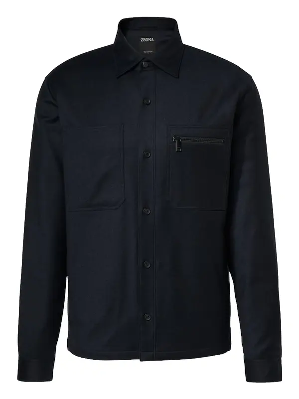 Zegna Wool Overshirt - Blue