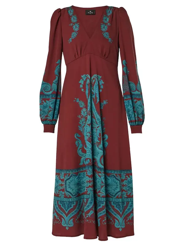 Etro Printed Midi Dress - Red