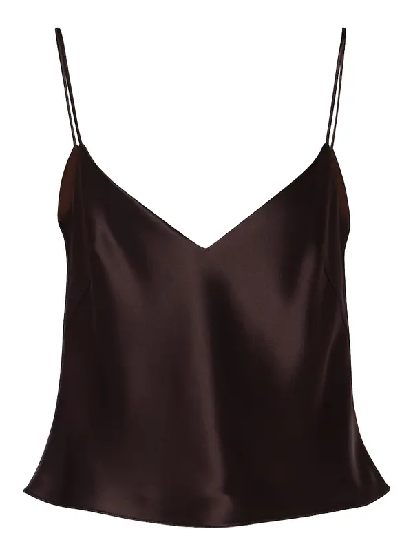 Galvan Ischia Satin Camisole - Brown
