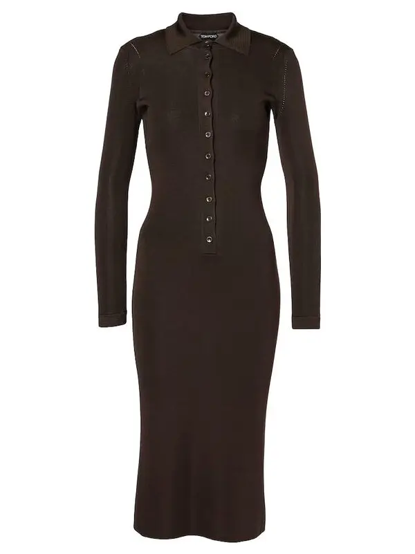 TOM FORD Polo Midi Dress - Brown