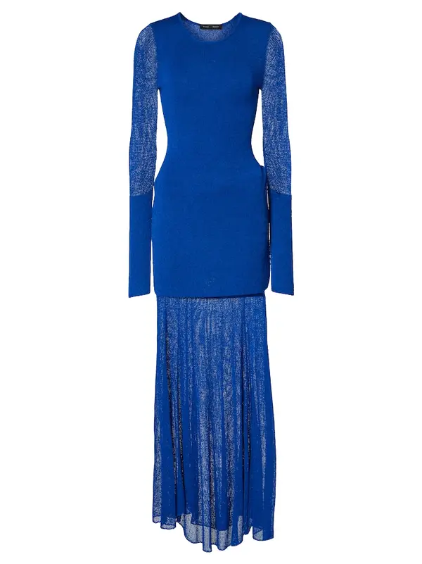 Proenza Schouler Anita Knitted Maxi Dress - Blue