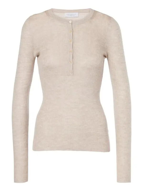 Gabriela Hearst Julian Cashmere And Silk Henley Shirt - Beige