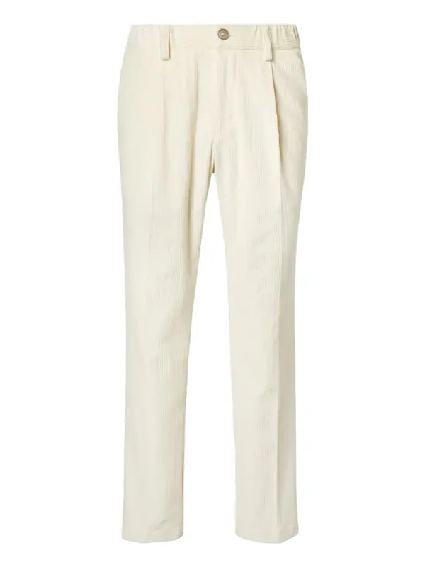 Herno Cotton And Cashmere Velvet Slim Pants - White