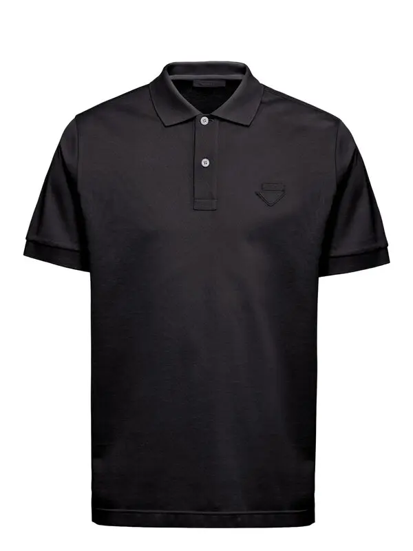 Prada Piqué Polo Shirt - Black