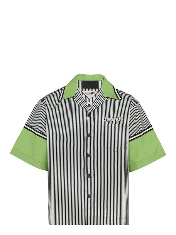 Prada Short-sleeved Cotton Shirt - Steel Gray