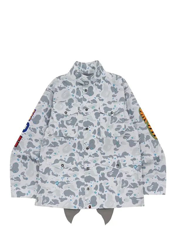 BAPE Space Camo Shark M-65 Field Jacket - White