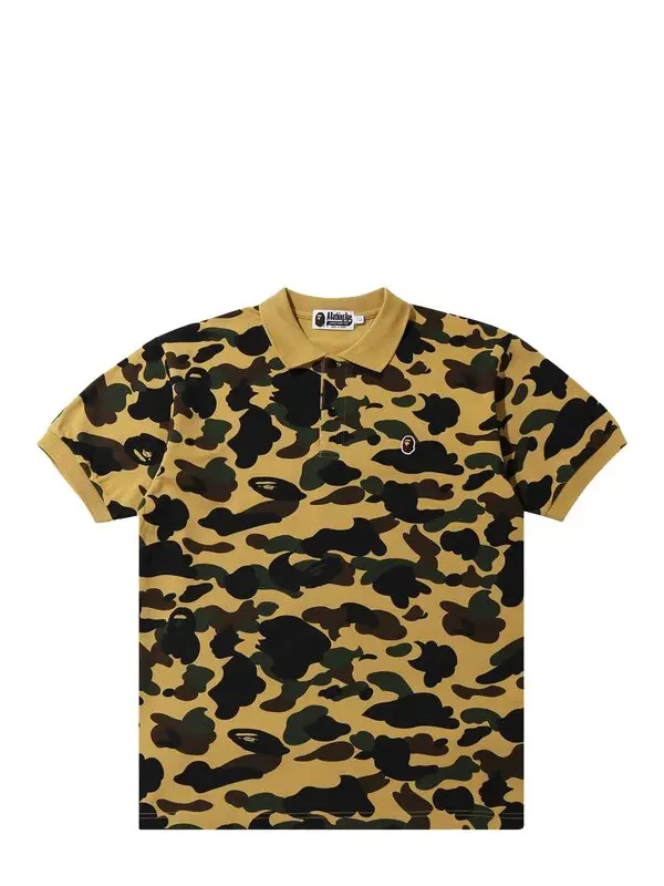A BATHING APE 1st Camo Ape Head One Point Polo - Yellow