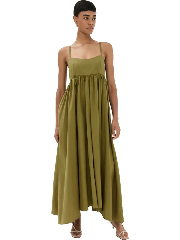 AZLEE Rachel Strappy Maxi Dress - Olive