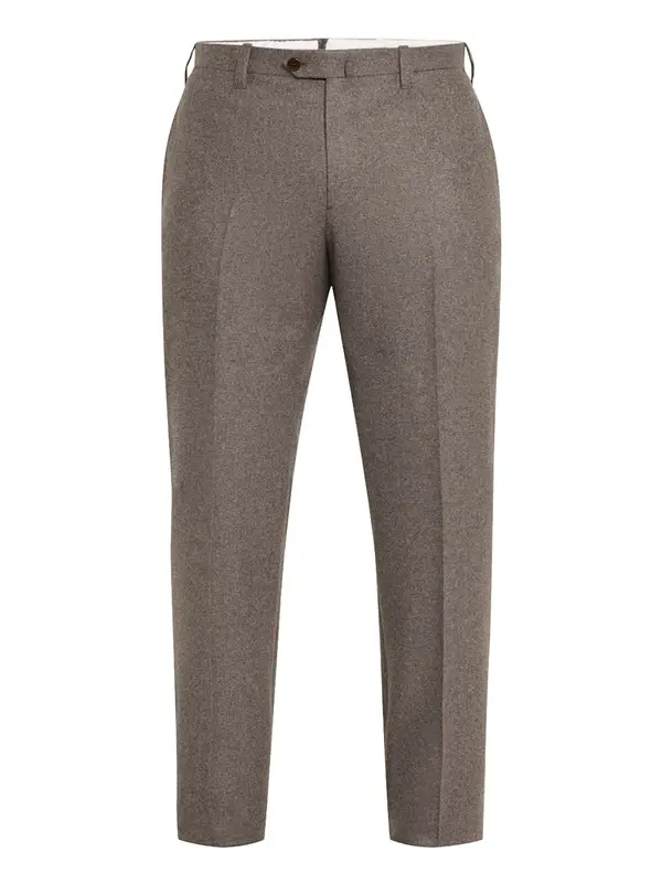 Cesare Attolini Flat-front Flannel Trousers - Taupe